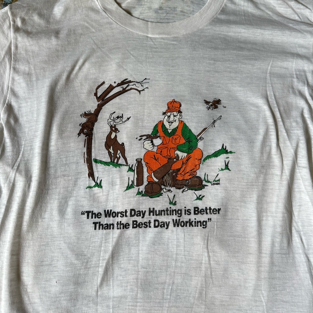 Vintage Single Stitch Funny Comic Hunting Graphic Sho… - Gem